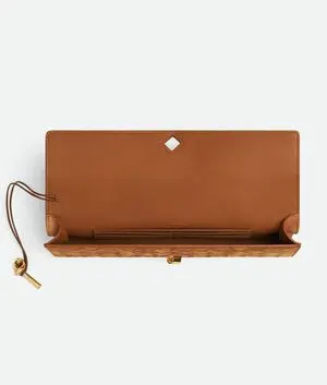 Bottega Veneta Andiamo Suede Clutch - Amber