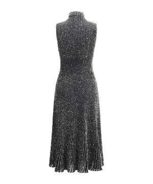 Alaïa High-neck Ribbed Midi Dress