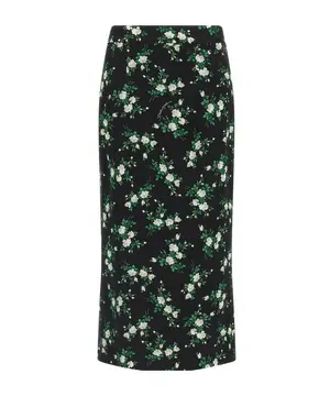 Dolce & Gabbana Floral Printed Midi Skirt - Black