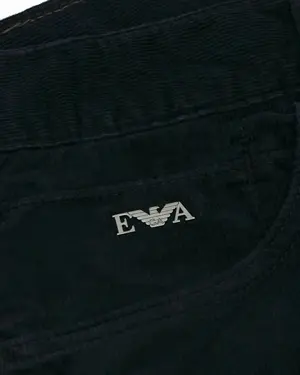 Emporio Armani Straight Leg Logo Jeans - Black