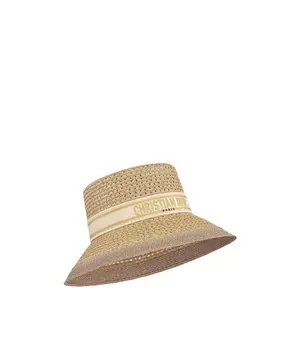 Dior Wide-brim Hat With Embroidered Logo Band