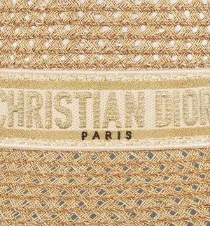 Dior Wide-brim Hat With Embroidered Logo Band