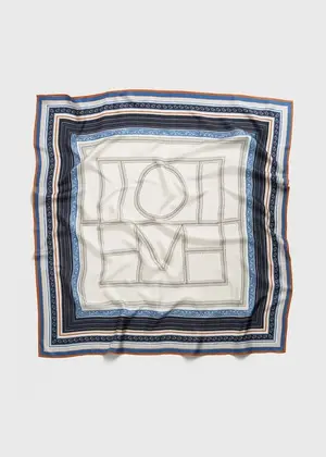 TOTEME Geometric-print Scarf - Ecru/navy