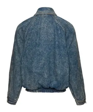 Magda Butrym Zip-up Denim Jacket In Vintage Wash - Blue