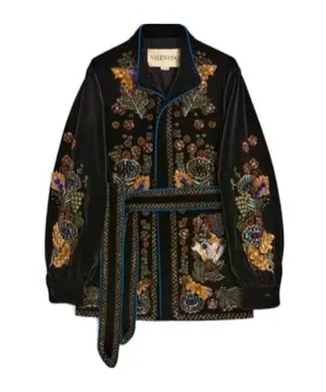 Valentino Garavani Beaded Velvet Overshirt - Black