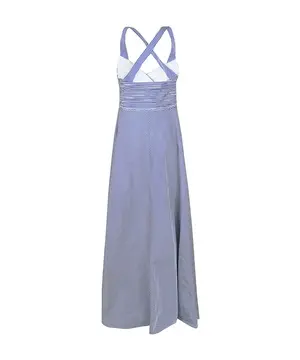 Ralph Lauren Sleeveless Pinstriped Maxi Dress