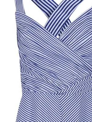 Ralph Lauren Sleeveless Pinstriped Maxi Dress