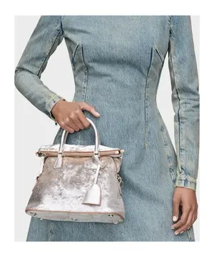 MAISON MARGIELA 5ac Mini Soft Shoulder Bag - Silver