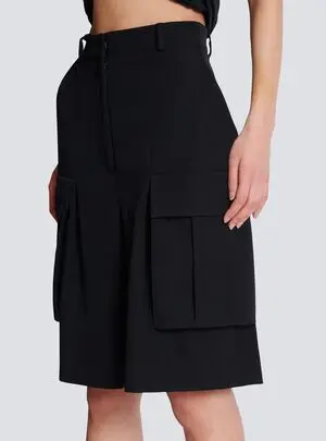 Balmain Grain De Poudre Wool Bermuda Shorts