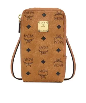 Mcm Aren Visetos Phone Pouch - Brown