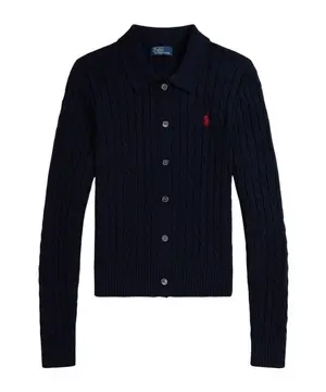 Ralph Lauren Cable Knit Logo Cardigan