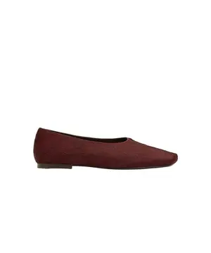 AMI Paris Ami Paris Two-Tone Leather Ballet Flats Cherry