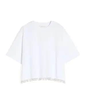 Sportmax Embellishment Cotton T-shirt - White