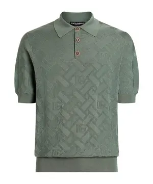 Dolce & Gabbana Dolce Gabbana Micro-dot Stitch Short-sleeved Polo Shirt