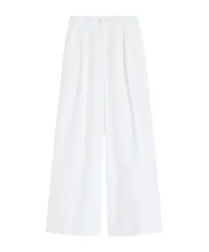 Max Mara Pleated Wide-leg Trousers - White