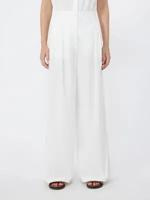 Max Mara Pleated Wide-leg Trousers - White