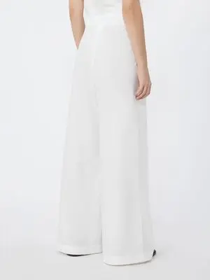 Max Mara Pleated Wide-leg Trousers - White