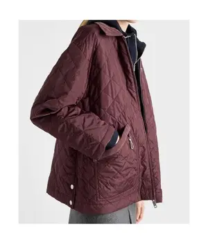 Prada Re-nylon Quilted Jacket With Velvet Collar - Garnet
