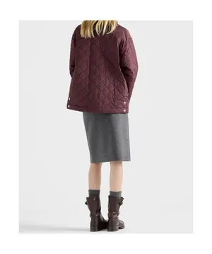 Prada Re-nylon Quilted Jacket With Velvet Collar