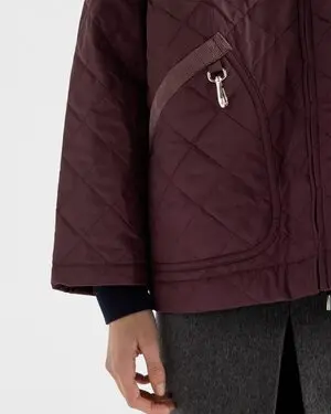 Prada Re-nylon Quilted Jacket With Velvet Collar