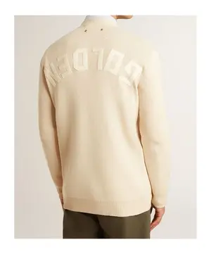 GOLDEN GOOSE Logo Lettering Buttoned Cardigan - Nude