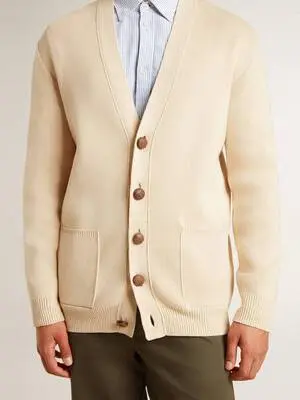 GOLDEN GOOSE Logo Lettering Buttoned Cardigan - Nude