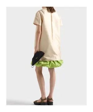 Prada Embroidered Double Shantung Dress