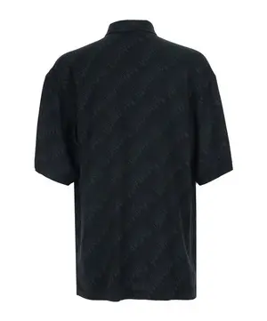 Balenciaga All-over Logo Short-sleeve Shirt - Black