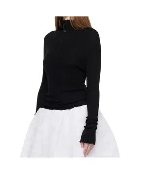 Cecilie Bahnsen Ribbed Knit Half-zip Sweater