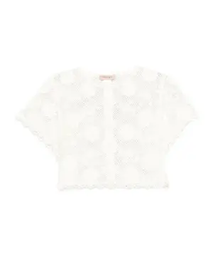 TWINSET Floral Lace Cropped Cardigan - No