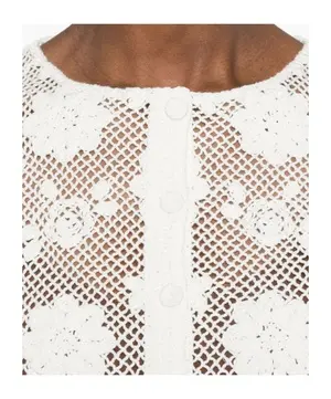 TWINSET Floral Lace Cropped Cardigan - No