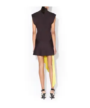 Alaïa Silk Knit High Neck Short Sleeve Dress