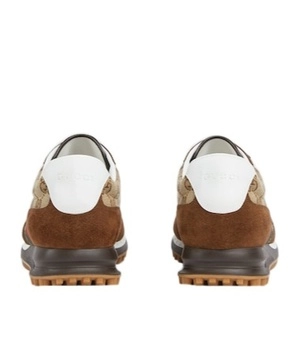 Gucci Re-motion Sneakers With Interlocking G - Beige/dark Brown