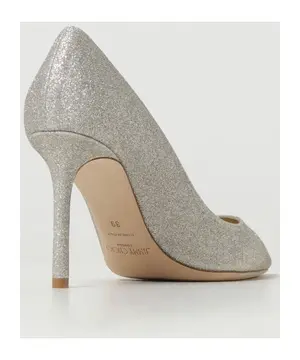 JIMMY CHOO Romy 85 Champagne Glitter Pointed Toe Stiletto Pumps - Gray
