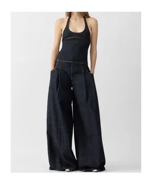 Jacquemus Denim Halterneck Top - Deep Navy Blue