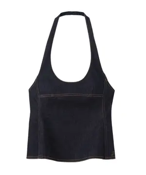 Jacquemus Denim Halterneck Top - Deep Navy Blue