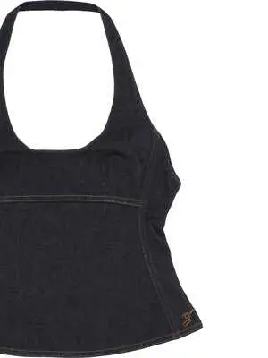 Jacquemus Denim Halterneck Top - Deep Navy Blue