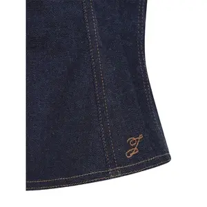 Jacquemus Denim Halterneck Top - Deep Navy Blue