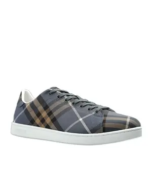 Burberry Checked Low-top Sneakers - Grey
