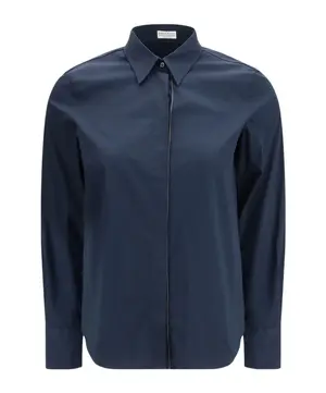 Brunello Cucinelli Long Sleeve Shirt With Chain Trim