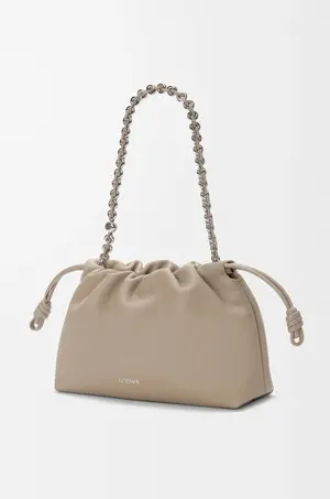 Loewe Medium Flamenco Clutch In Calfskin - Nude
