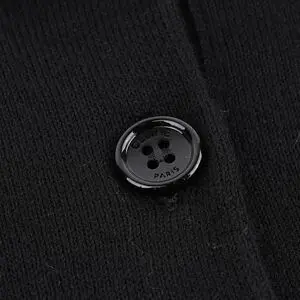 Celine Long Sleeve Fine Cotton Polo Sweater - Black