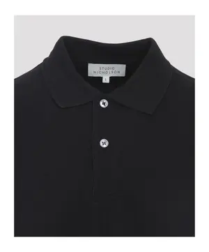 Studio Nicholson Short-sleeved Polo Shirt - Washed Black