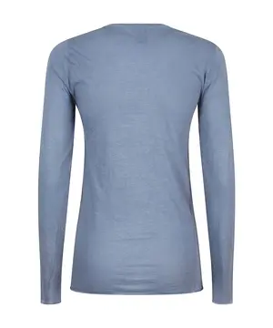 Avant Toi Long Sleeve V-neck Top - Clear Blue