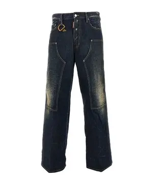 Dsquared2 D-ring Distressed Loose-fit Jeans - Black