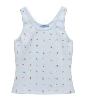 Prada Floral Print Tank Top - Blue