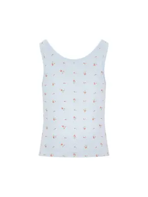 Prada Floral Print Tank Top - Blue