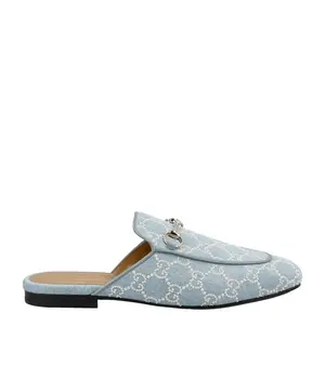 Gucci Gucci Monogrammed Slip-On Loafers Gray