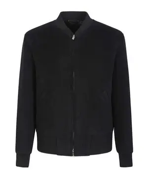LARDINI Zip-front Bomber Jacket - Black