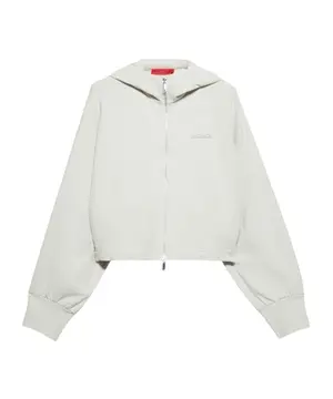 MAXCO. Oversized Cropped Hoodie With Drawstring Hem